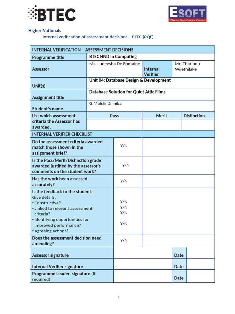 G.Malshi Dilinika - Database Assignment-1 | PDF | Databases | Relational Model