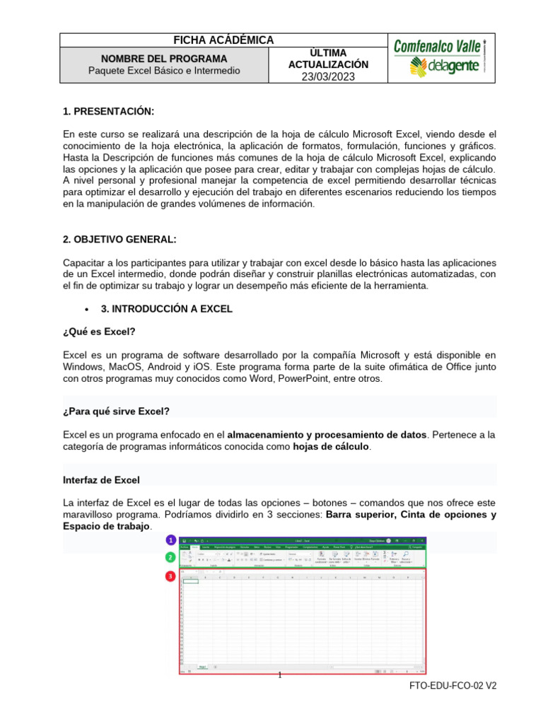 Guia Excel Basico e Intermedio | PDF