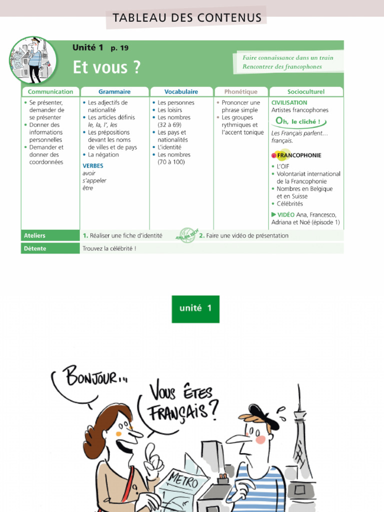 Ed.A1.U1 - Et vous¿ | PDF