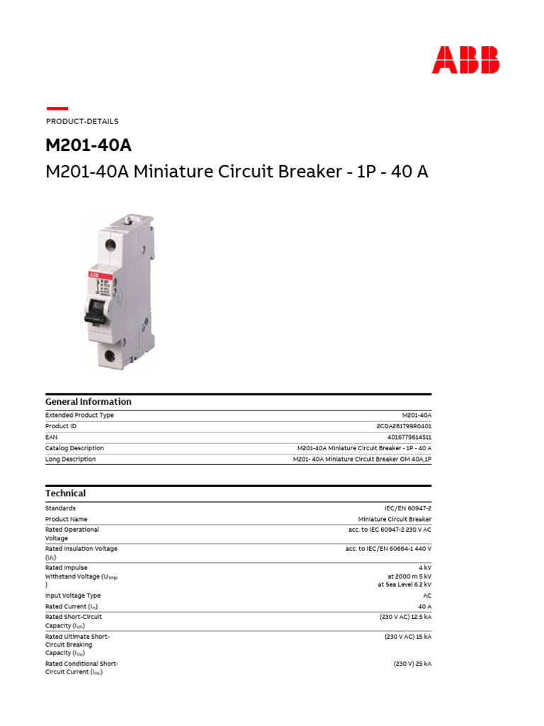 ABB 10A 20A 32A MCB | PDF