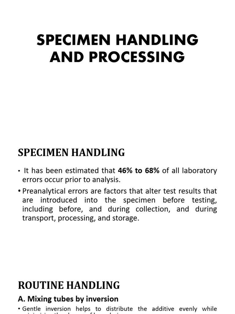 9.-SPECIMEN-HANDLING-AND-PROCESSING | PDF