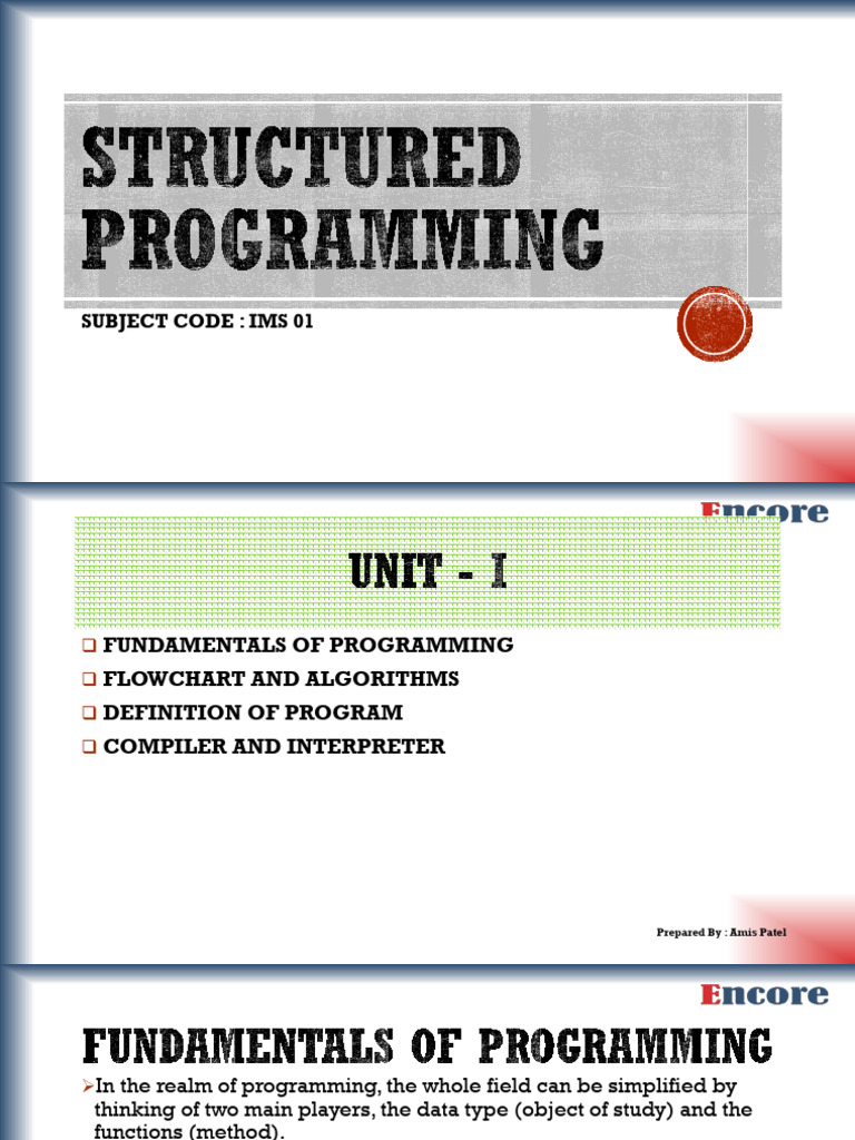 IMS 01 Structured Programming | PDF