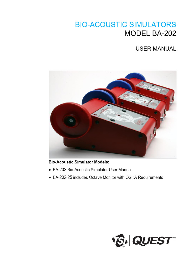 Bio-Acoustic Simulator User Manual (053-012 Rev E) - Desbloqueado | PDF