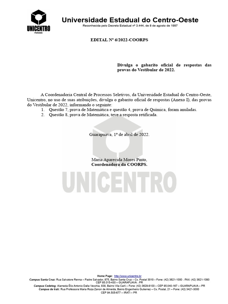 Gabarito 20221 | PDF