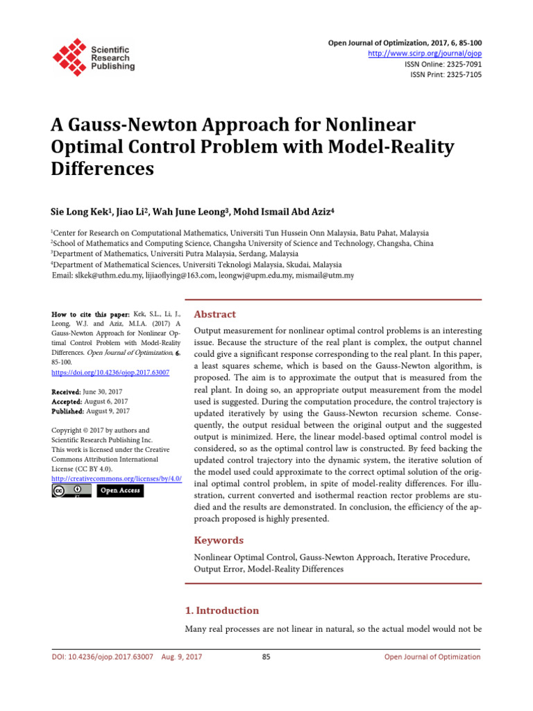 A Gauss Newton Approach For Nonlinear Op | PDF