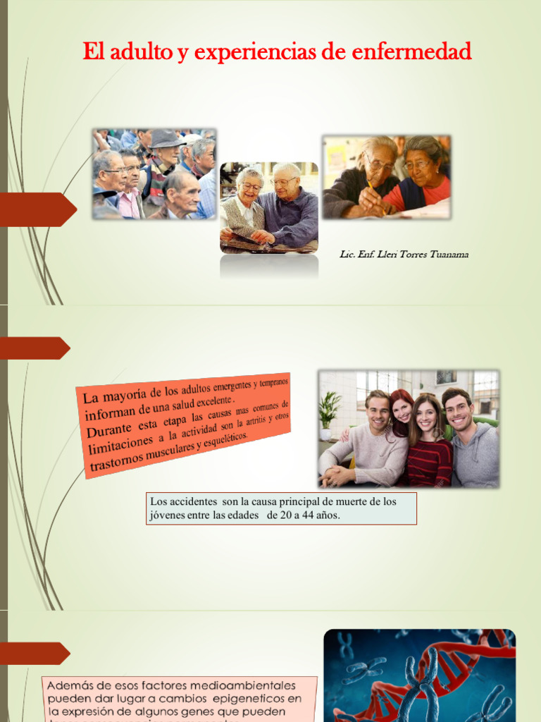 El Adulto y Experiencias de Enfermedad: Lic. Enf. Lleri Torres Tuanama | PDF