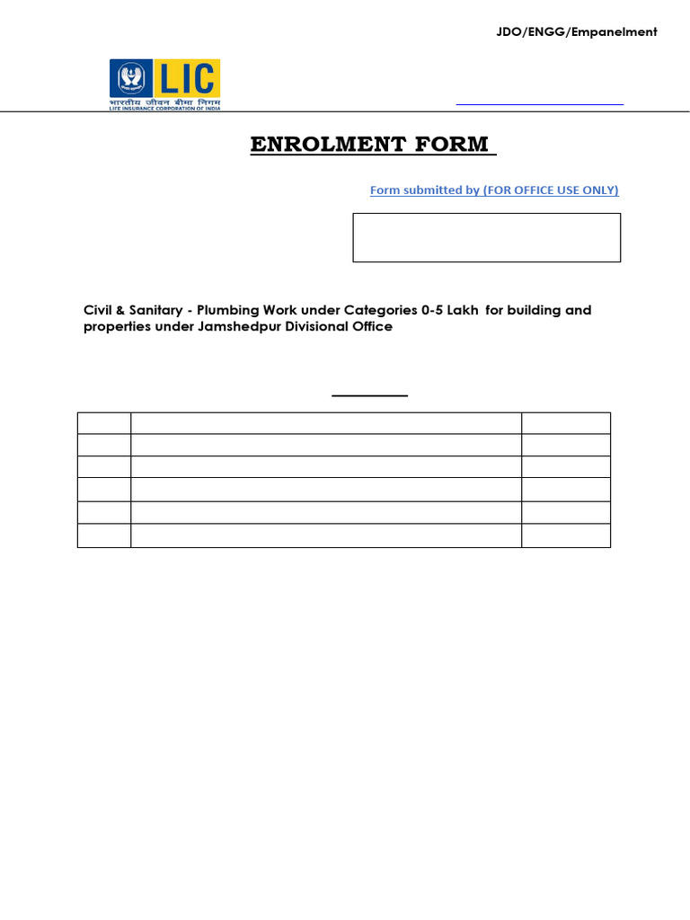 Enrolment Form Civil | PDF