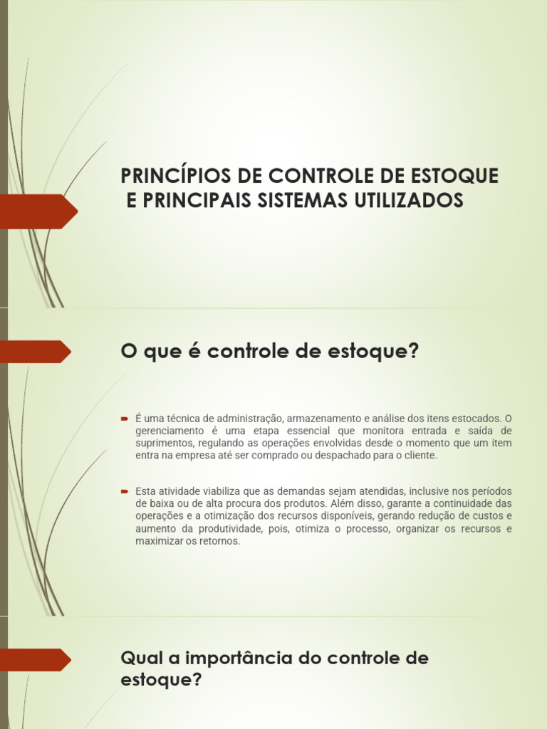 Princípios de Controle de Estoque | PDF