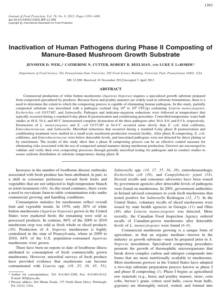 Inactivation Human Pathogens | PDF
