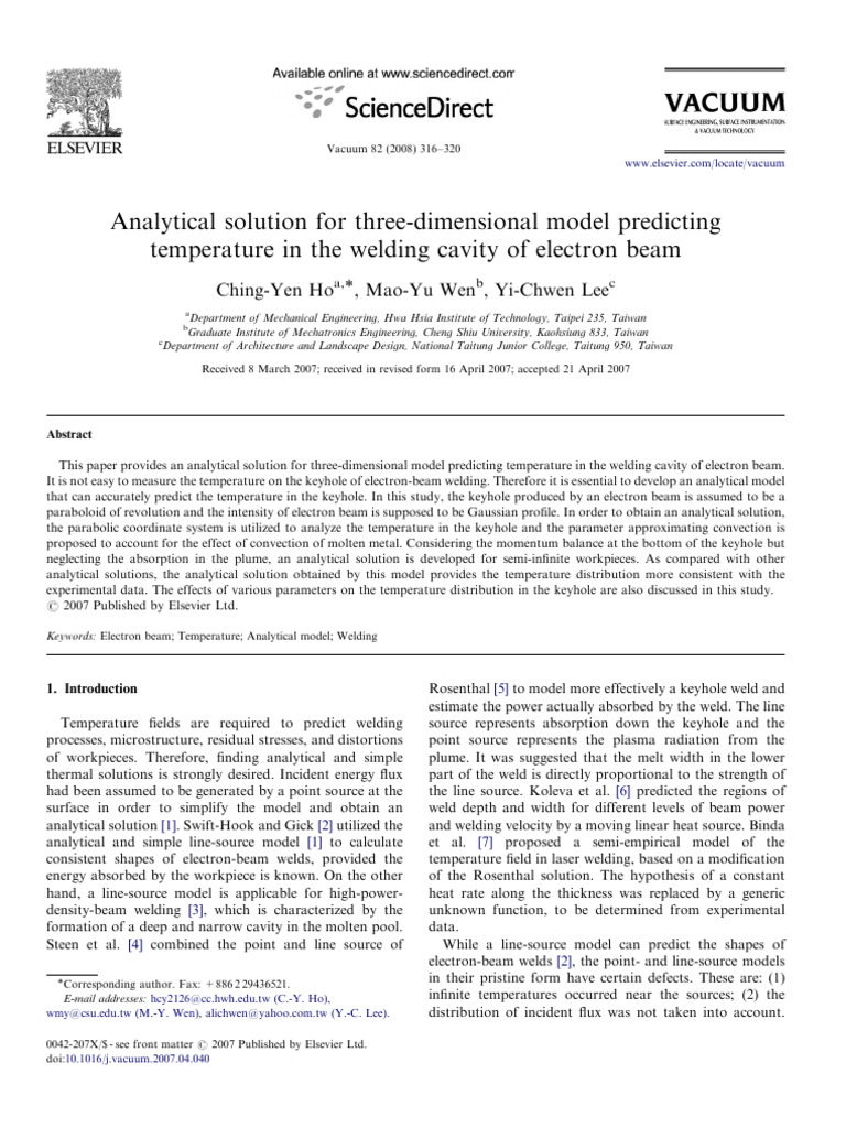 Analytical Solution For Three Dimensional Model Predicting Temperature