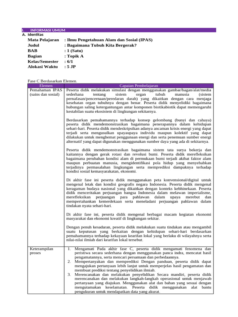 IPAS BAB 1 Topik A | PDF
