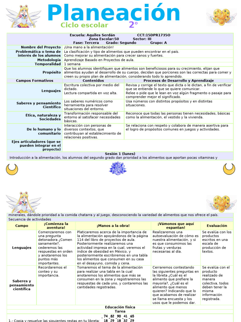 Planeacion Del 16 Al 20 de Octubre | PDF | Alimentos | Pensamiento