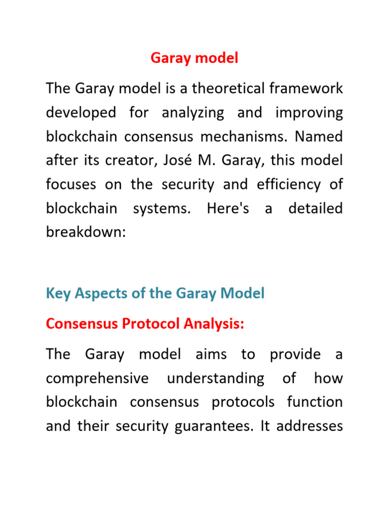 The Garay Model | PDF