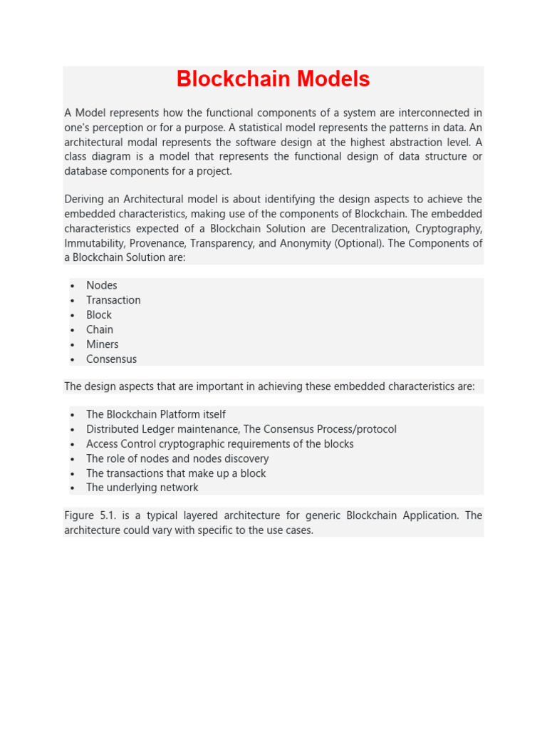 Blockchain Models | PDF