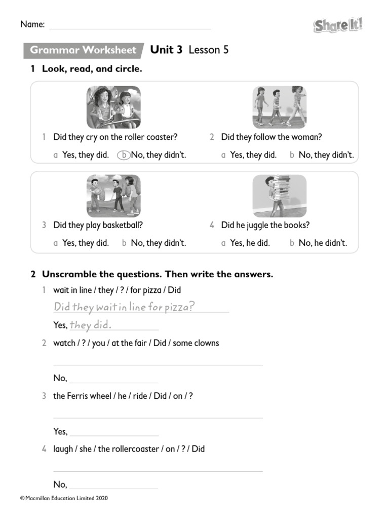 Grammar 2 - Unit 4 Share It 4 | PDF