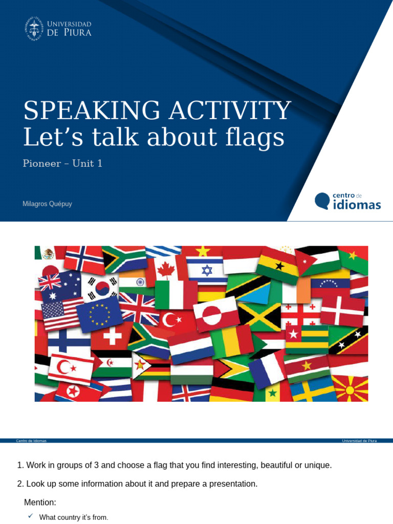 SPEAKING ACTIVITY - LET'S TALK ABOUT FLAGS | PDF