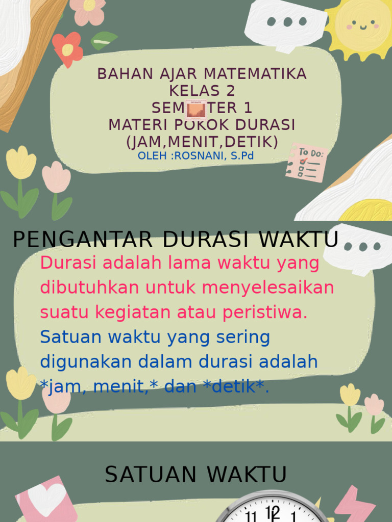 Materi Durasi Kelas 2 | PDF