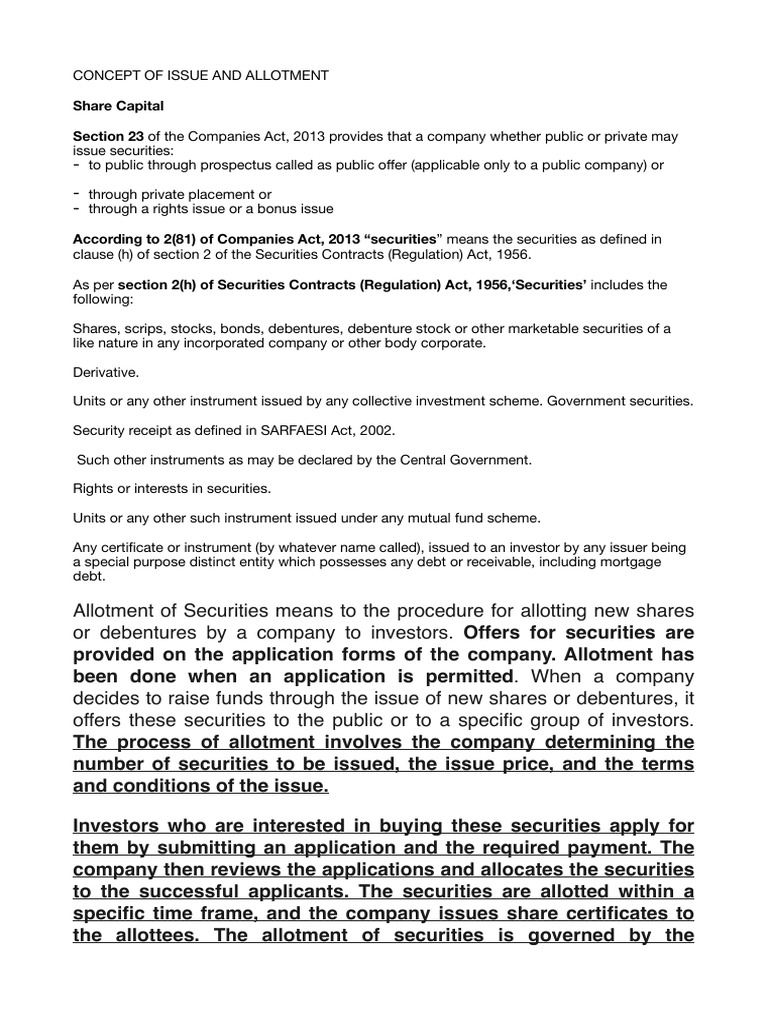 Allotment of Shares | PDF