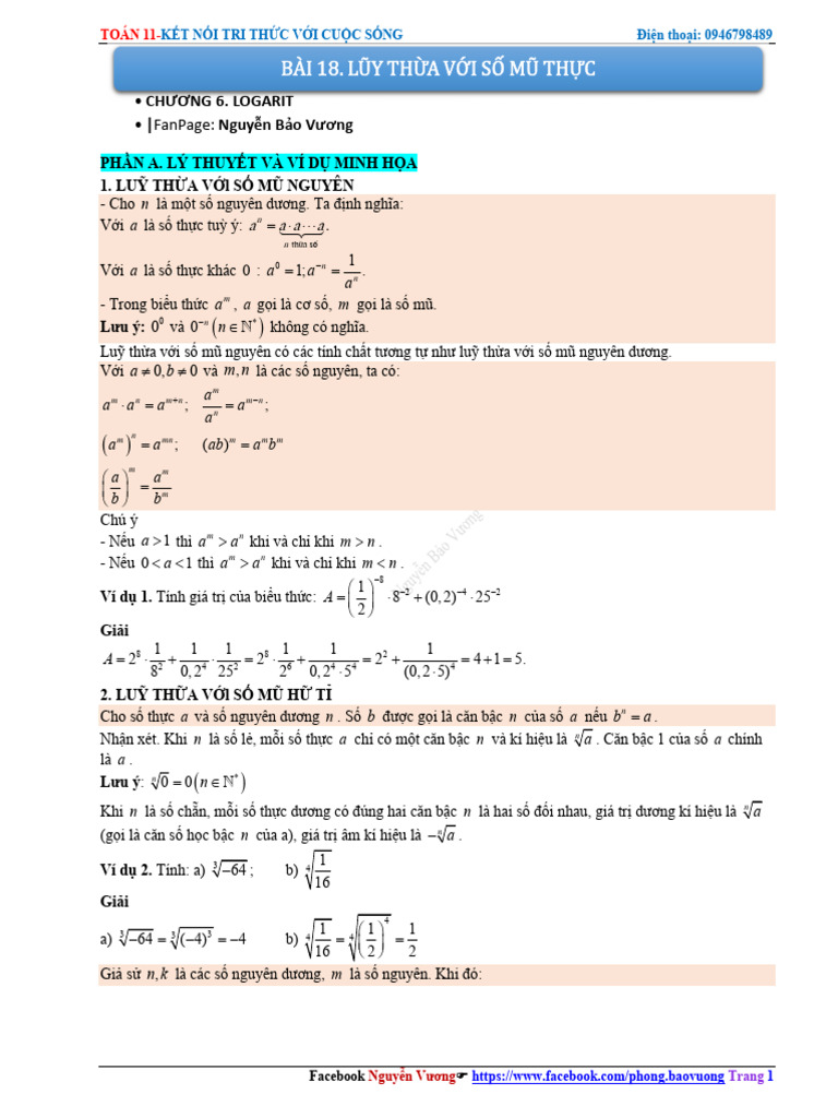 Bai 18 - Luy Thua Voi So Mu Thuc - DA | PDF