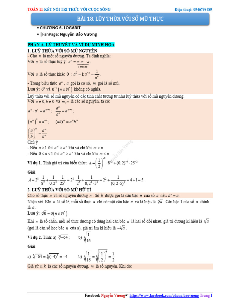 Bai 18-Luy Thua Voi So Mu Thuc - CH | PDF