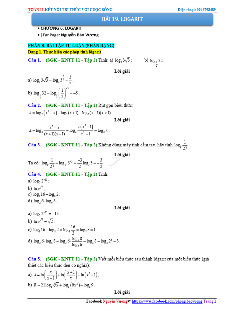 bai-19-logarit - DA - TL | PDF