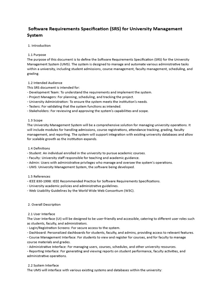 Software Requirements Specification | PDF | Databases | Usability