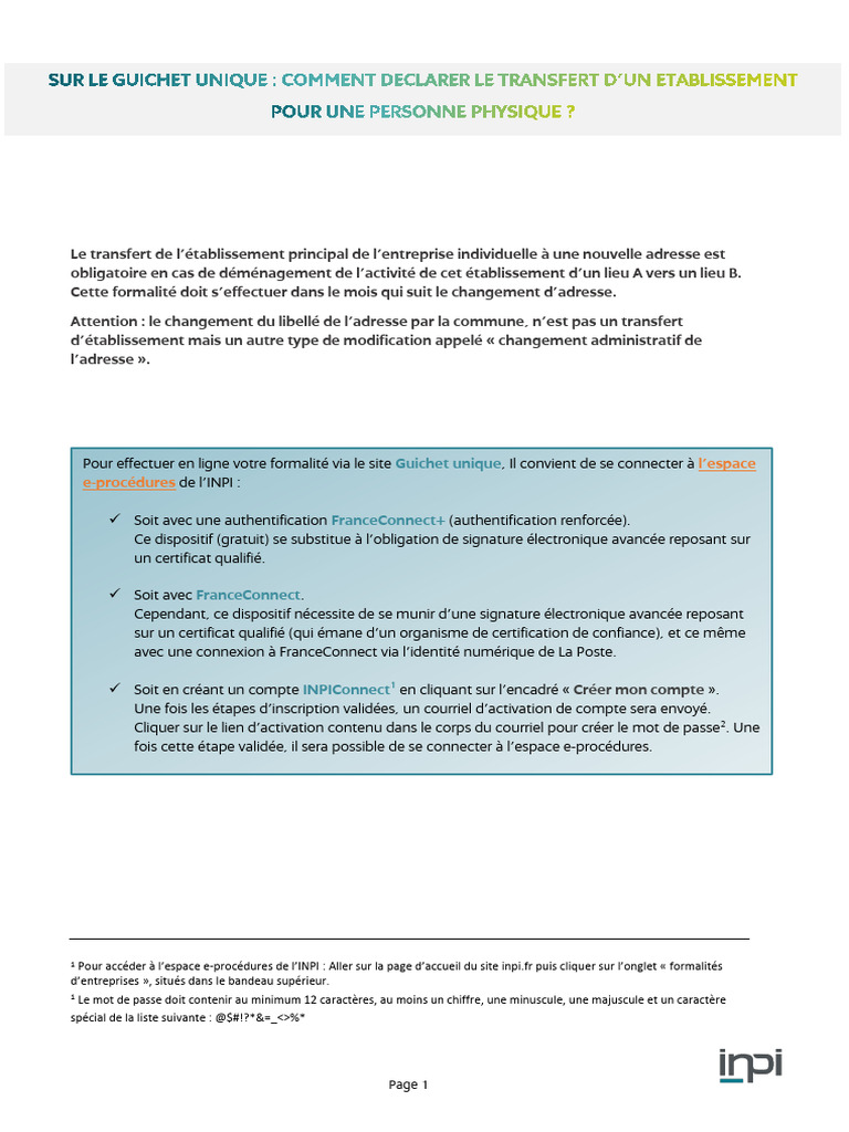 Guide de Transfert D'établissement | PDF
