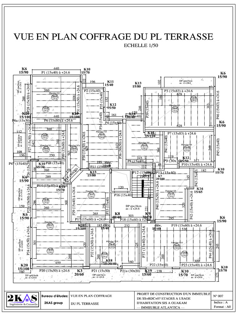 007a - Vue en Plan Coffrage Du PL Terrasse | PDF