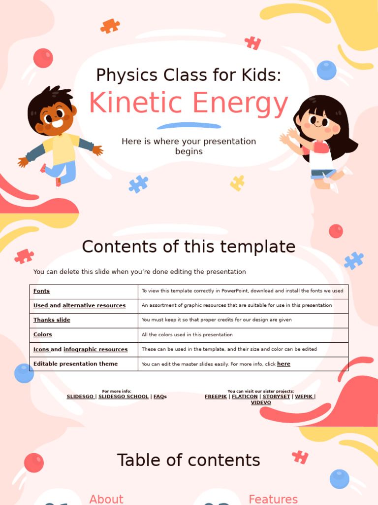 Physics Class for Kids_ Kinetic Energy XL by Slidesgo | PDF