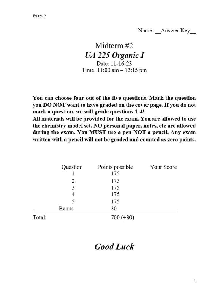 Answer Key Midterm 2 | PDF