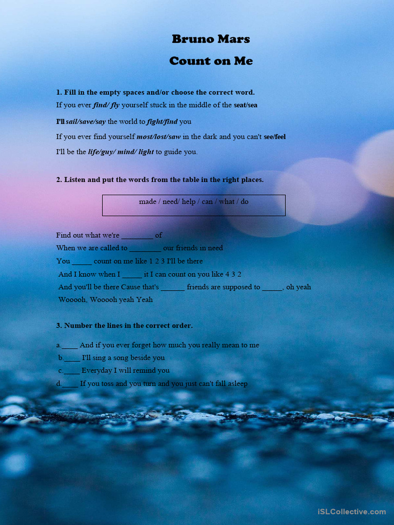 Bruno Mars - Count On Me | PDF