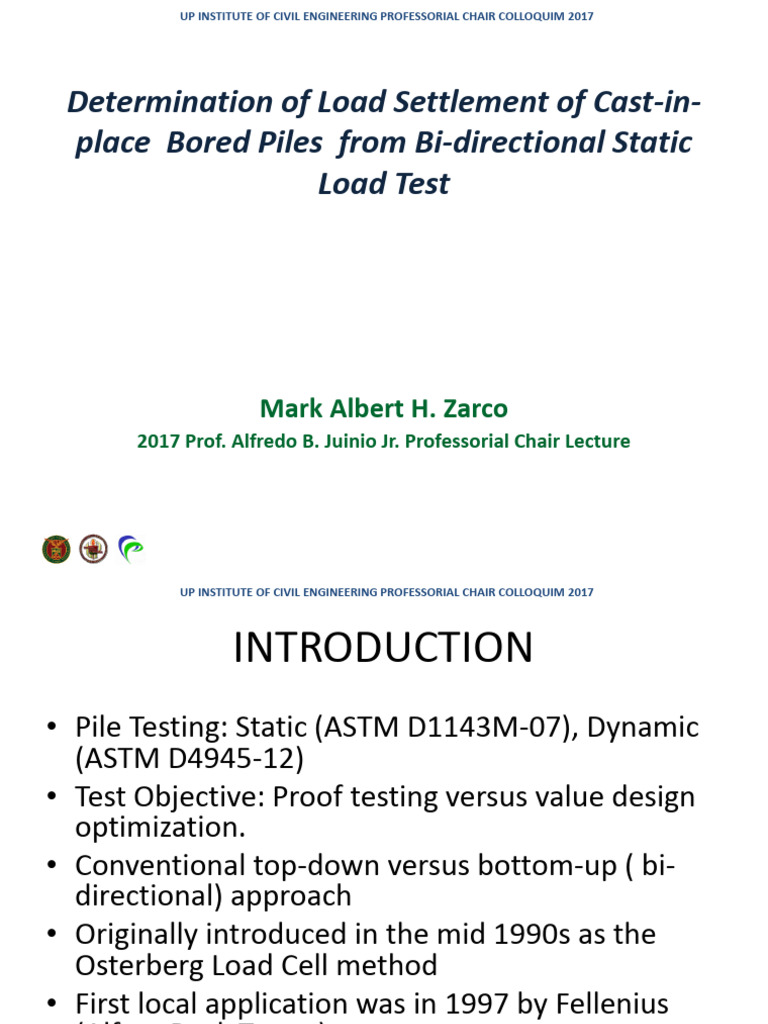 Bi-Directional Static Test For Bored Piles | PDF