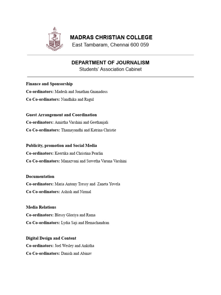 Thisai Team Heads | PDF