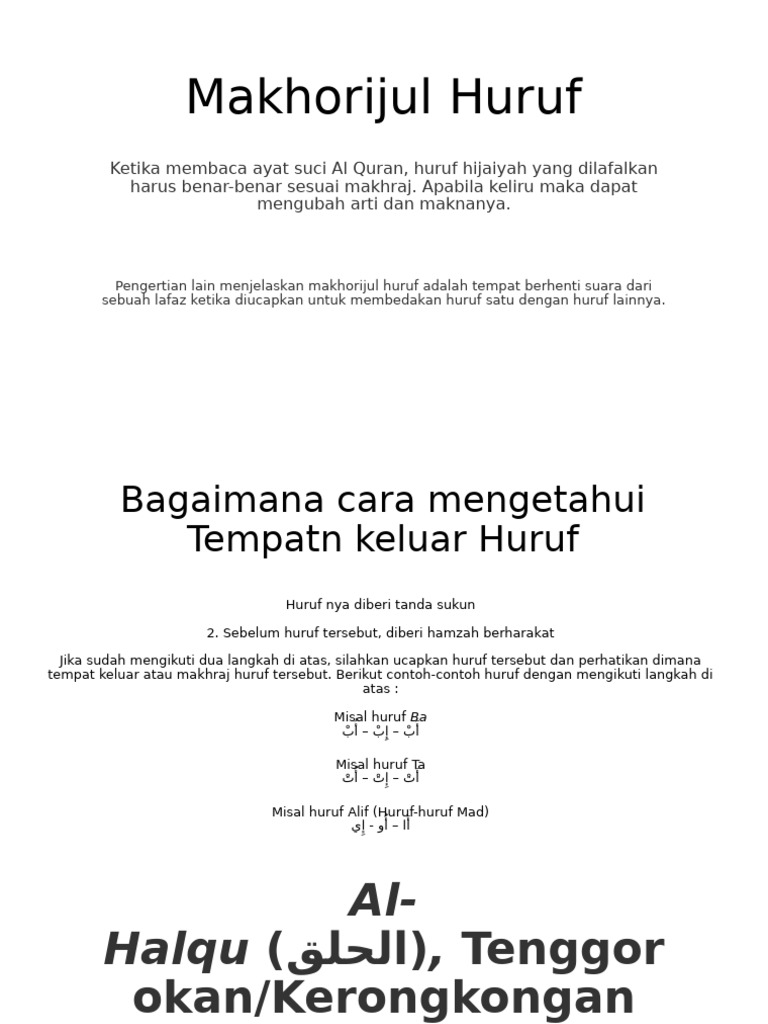 Makhorijul Huruf | PDF