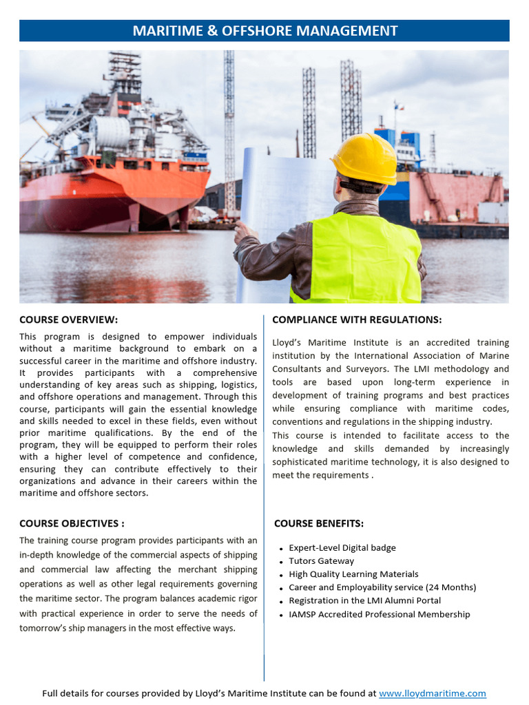 Brochure Maritime - Offshore Management | PDF
