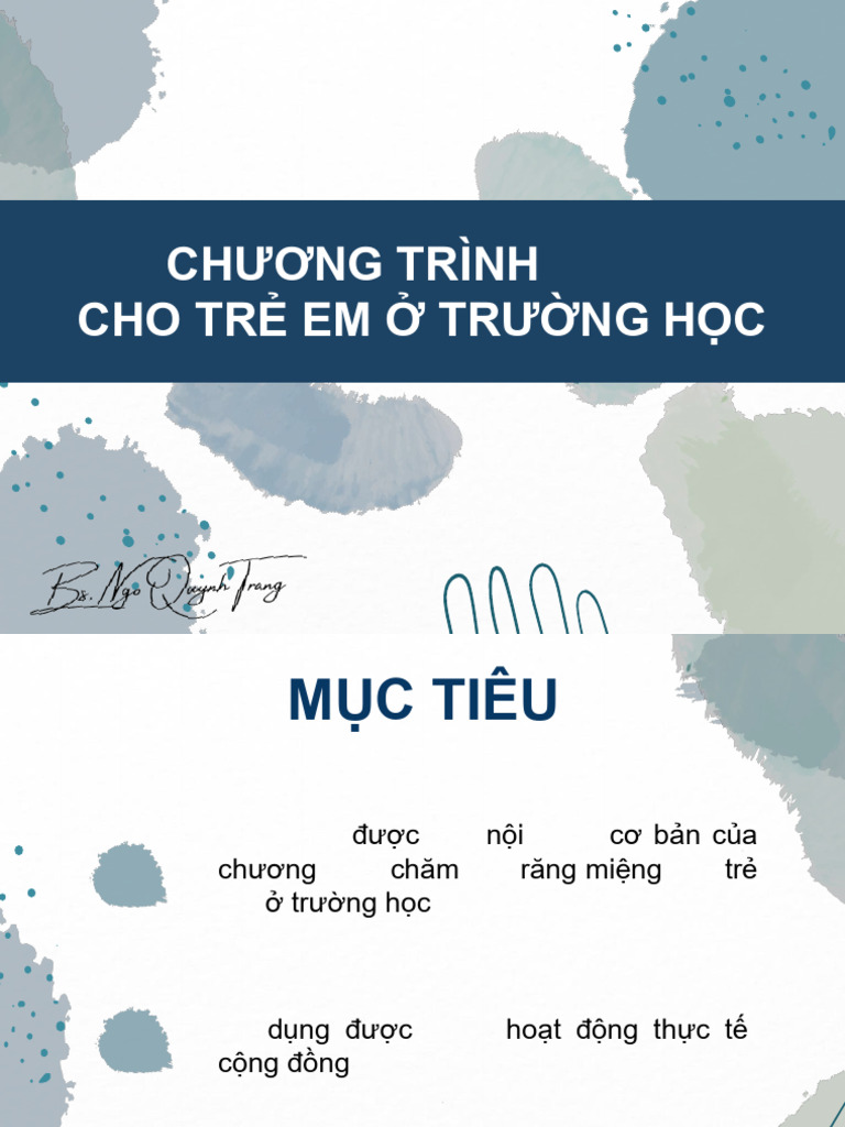 12 Chuong Trinh Cham Soc Rang Mieng Cho Tre em o Truong Hoc | PDF
