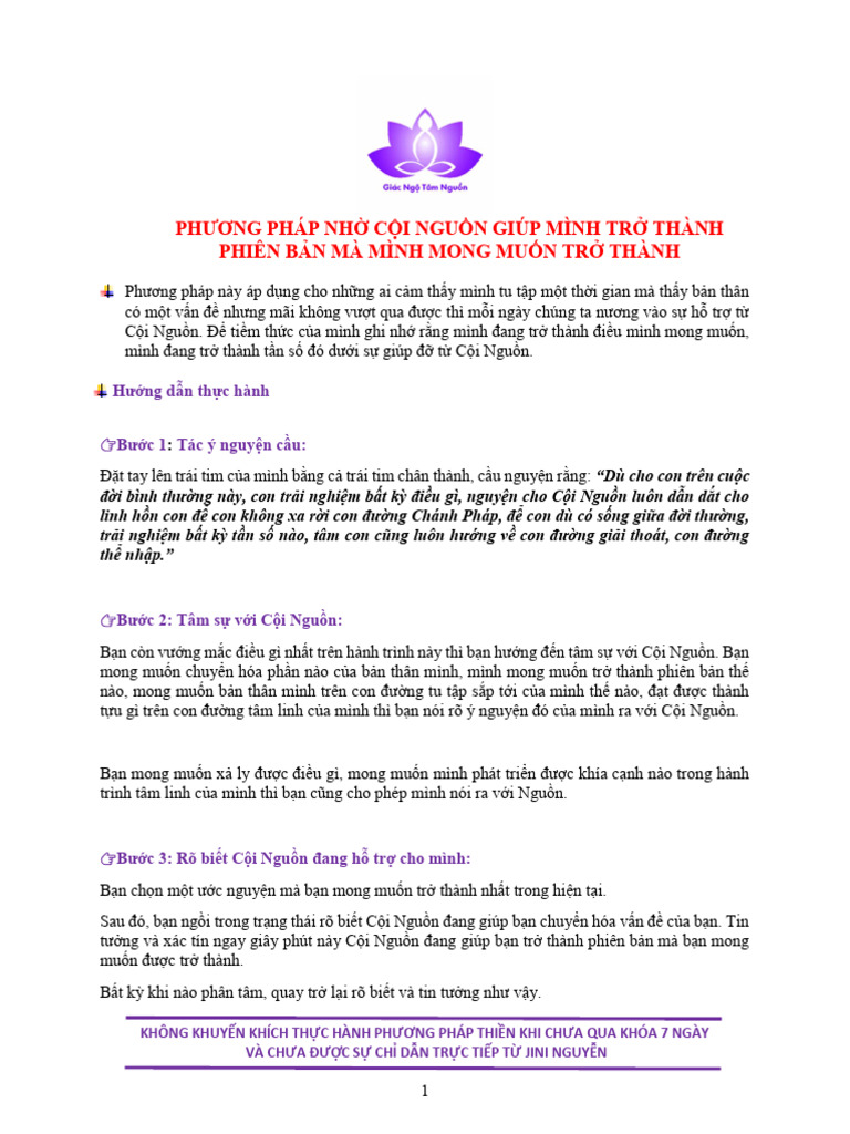 Phương Pháp NH C I Ngu N Giúp Mình TR Thành Phiên B N Mà Mình | PDF