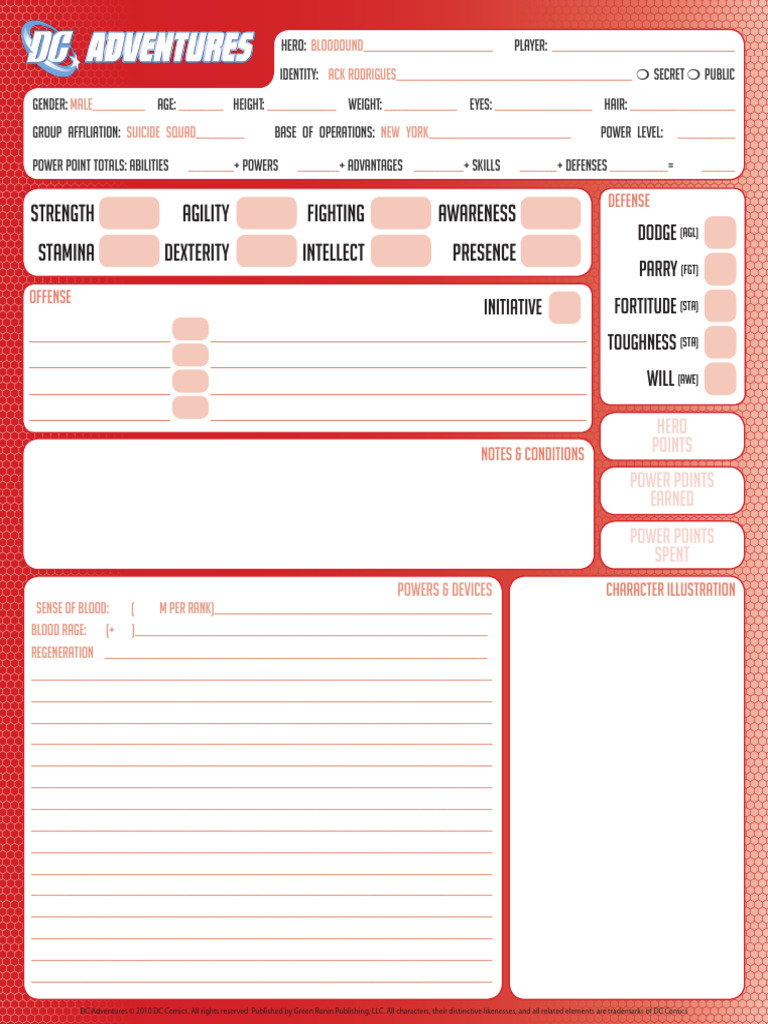 DC - Adv Character Sheet | PDF