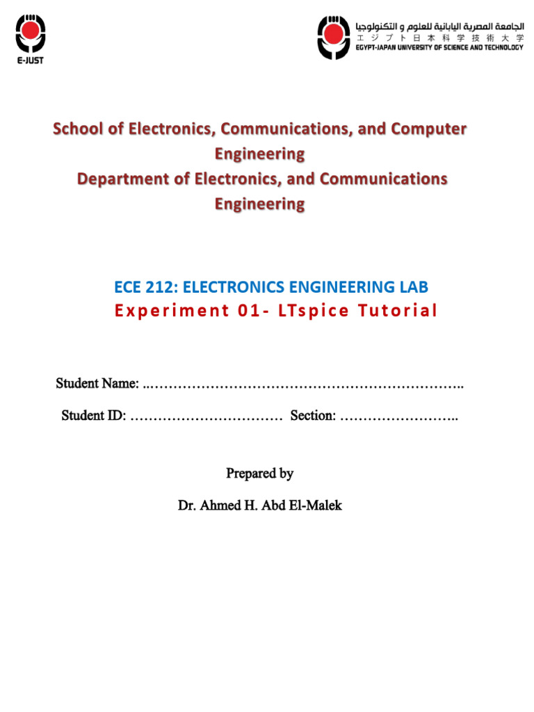 Exp 01 LTspice Tutorial | PDF Exp 01 LTspice Tutorial | PDF