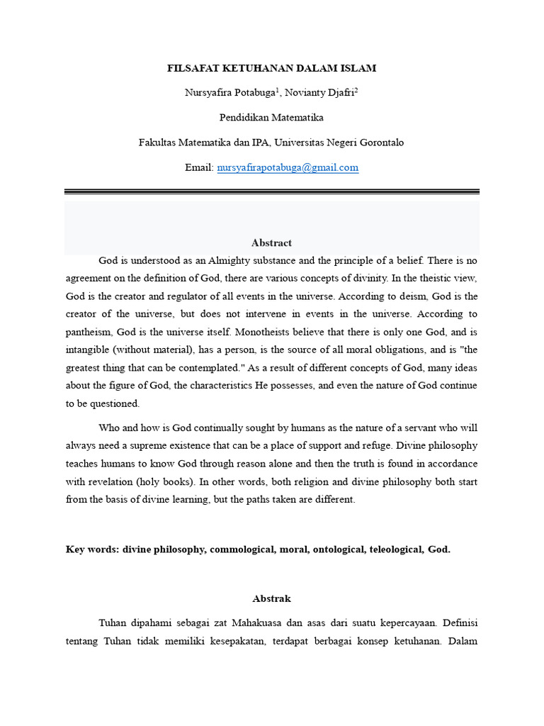 Filsafat Ketuhanan Dalam Islam | PDF