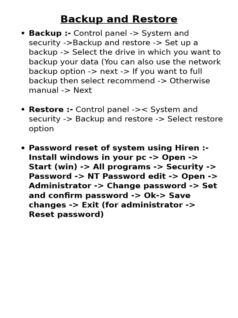 Backup and Restore | PDF