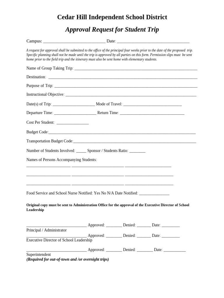 Student_Trip_Request_Typable | PDF