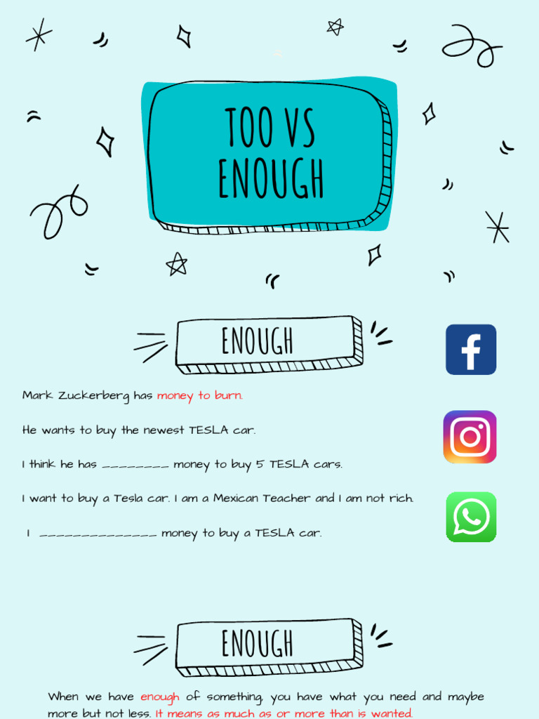Too VS Enough | PDF