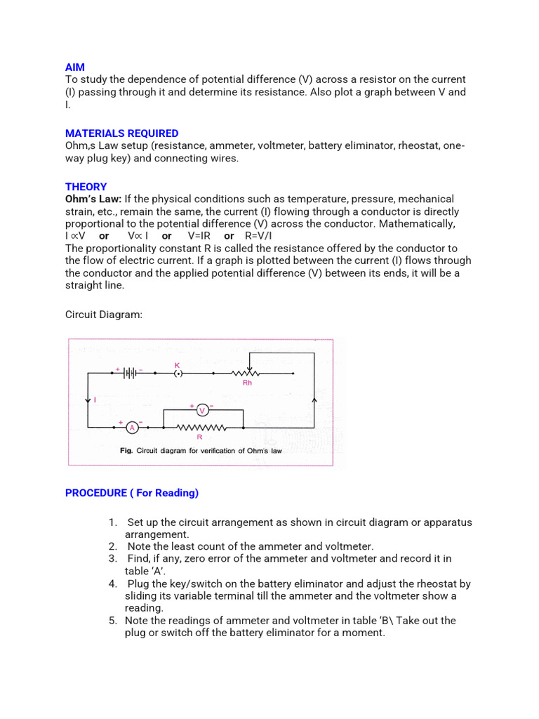 Class X Physics Experiments | PDF