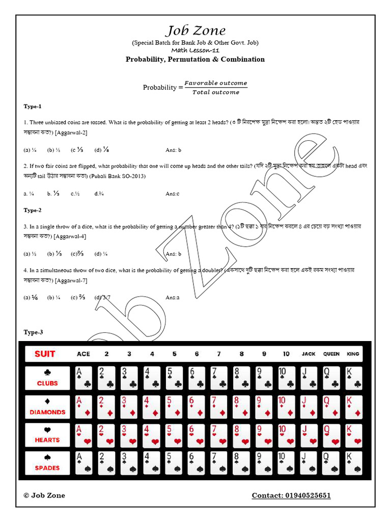 11.probability, Permutation & Combination Online | PDF 11.probability, Permutation & Combination Online | PDF