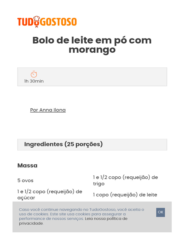 Bolo de Morango Com Ninho | PDF