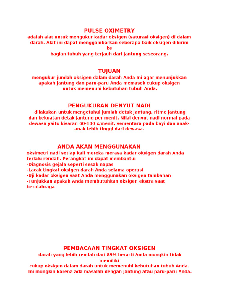 Pulse Oximetry | PDF