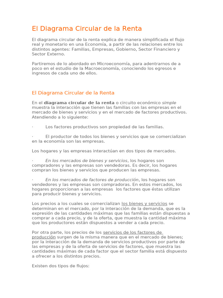 El Diagrama Circular de la Renta | PDF