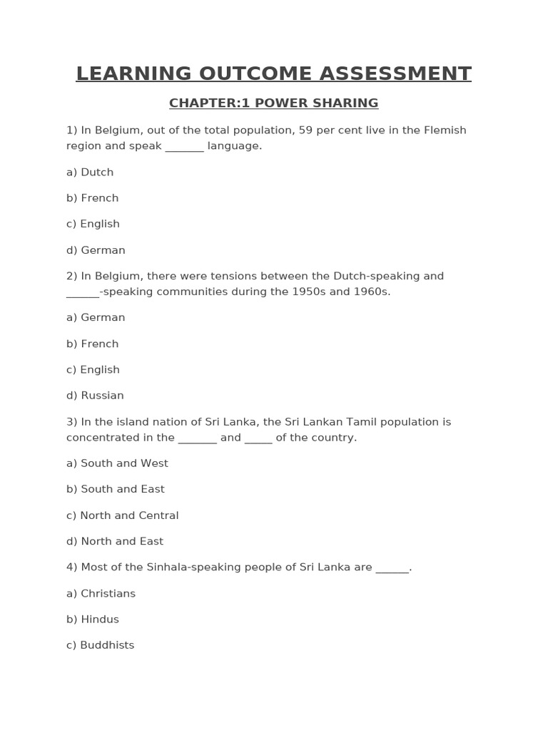 LEARNING OUTCOME ASSESSMENT-CIVICS | PDF