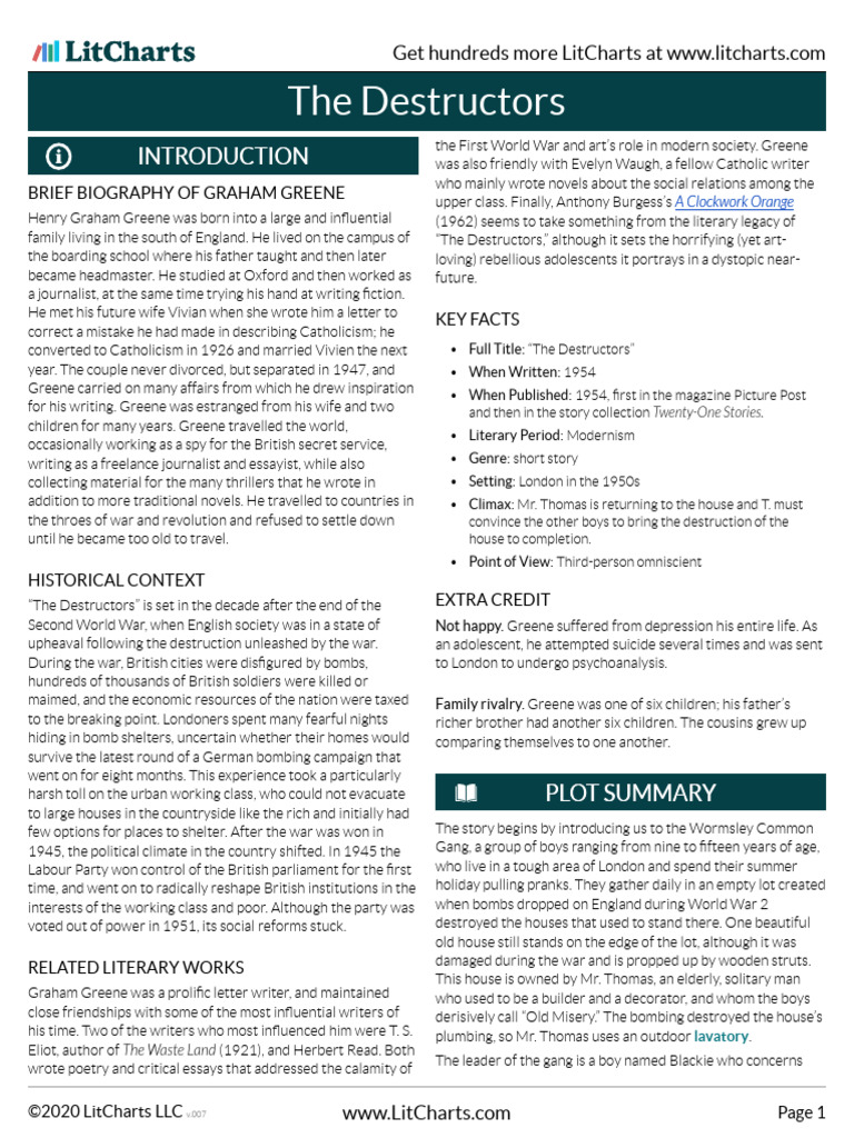 The Destructors LitChart | PDF